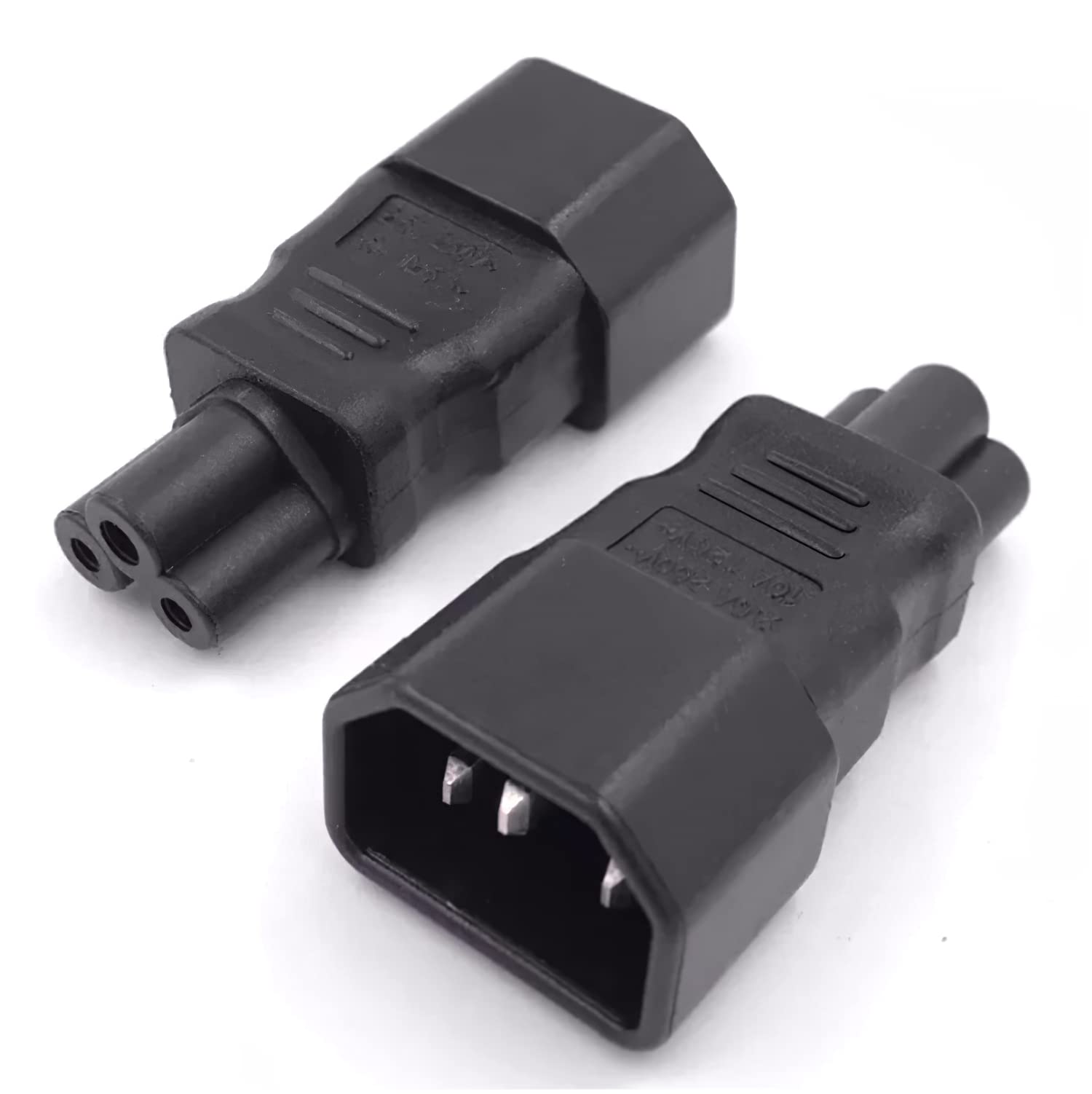 Dracaena 6 Pack IEC 320 Adapter C14 to C5 Adapter 3 Poles IEC Socket Mickey Mouse C5 to C14 Adapter Straight Headed IEC Extender Power Adapter