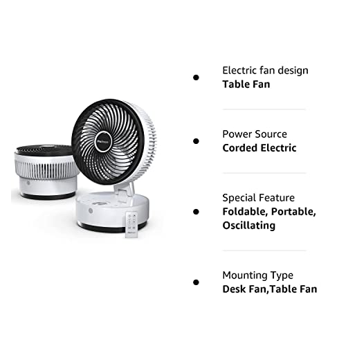 Pro Breeze Personal Table Fan with Remote Control, 8” Desk Fan, Powerful Turbo Whisper Quiet Fan Motor, 24 Speeds, 4 Modes & 12 Hour Timer, Table Fan for Bedroom, Tabletop Fan Air Circulator