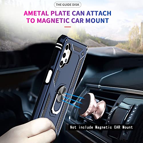 LeYi for Galaxy A32 5G Case, Samsung A32 Case with [2 Pack] Tempered Glass Screen Protectors, [Military-Grade] Magnetic Ring Holder Kickstand Case for Samsung Galaxy A32 5G (Not Fit 4G), Blue