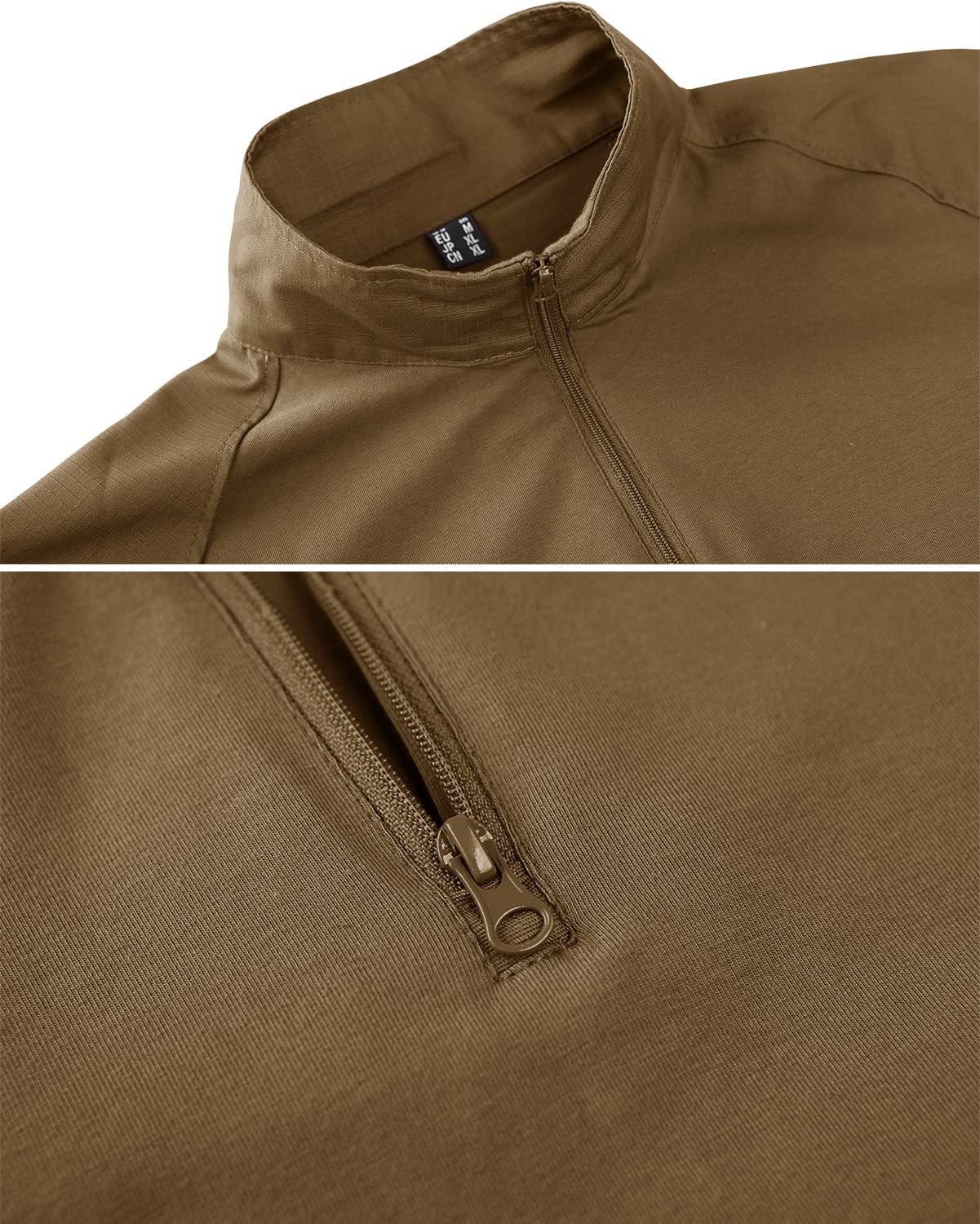 EKLENTSON Long Sleeve Tee Shirts for Men Running Sport Mens Quarter Zip Pullover Black