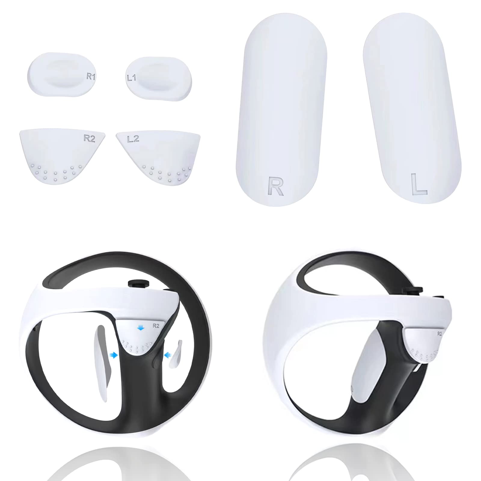 FASTSNAIL Silicone Controller Pad for PS VR2,4 in 1 Accessories Kit for PS VR2 Controller with Anti-Slip Handle Cover Grip Protection