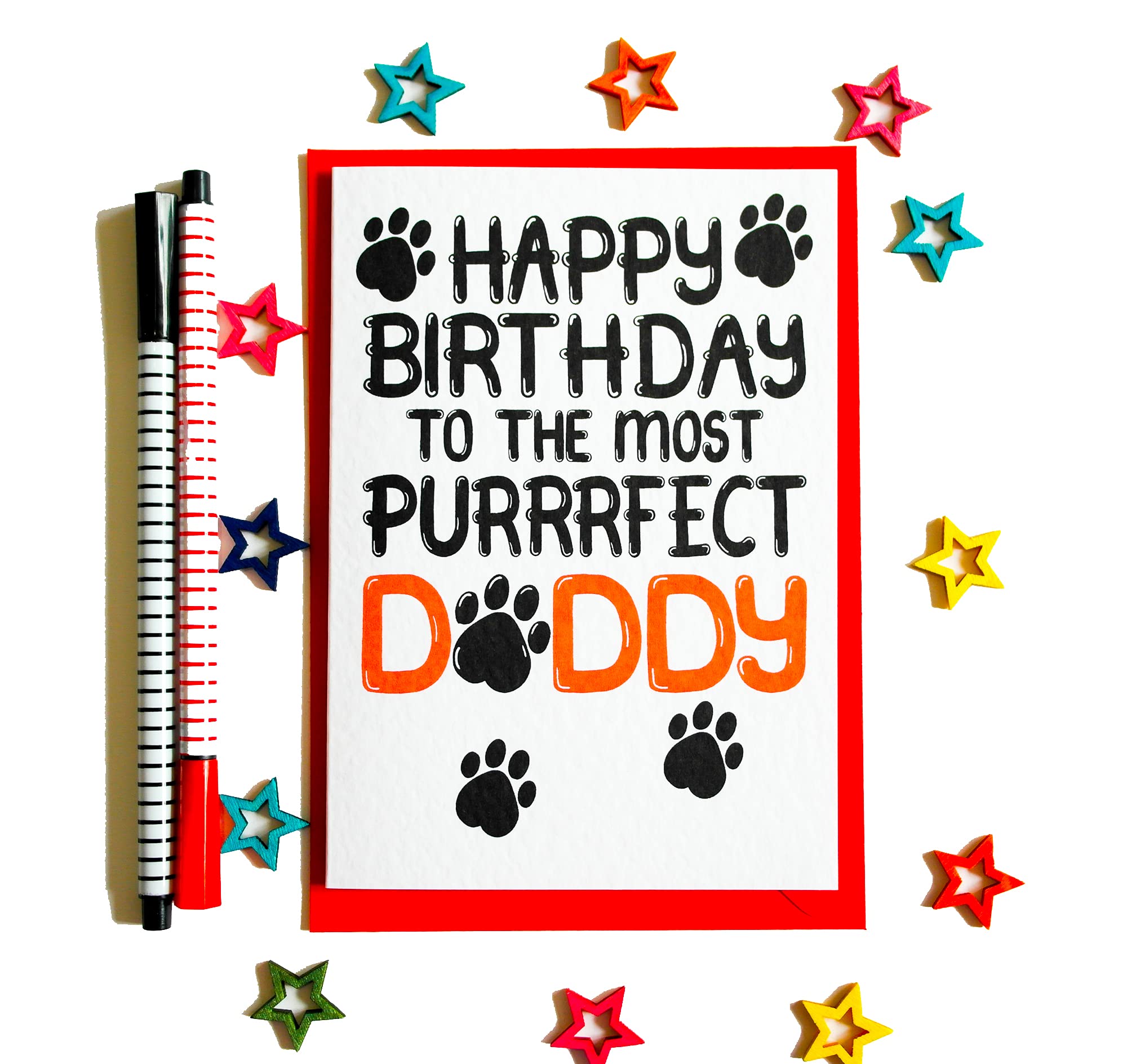 Happy Birthday Card From The Cat, To The Most Purrrfect Daddy For Cat Lover Dad