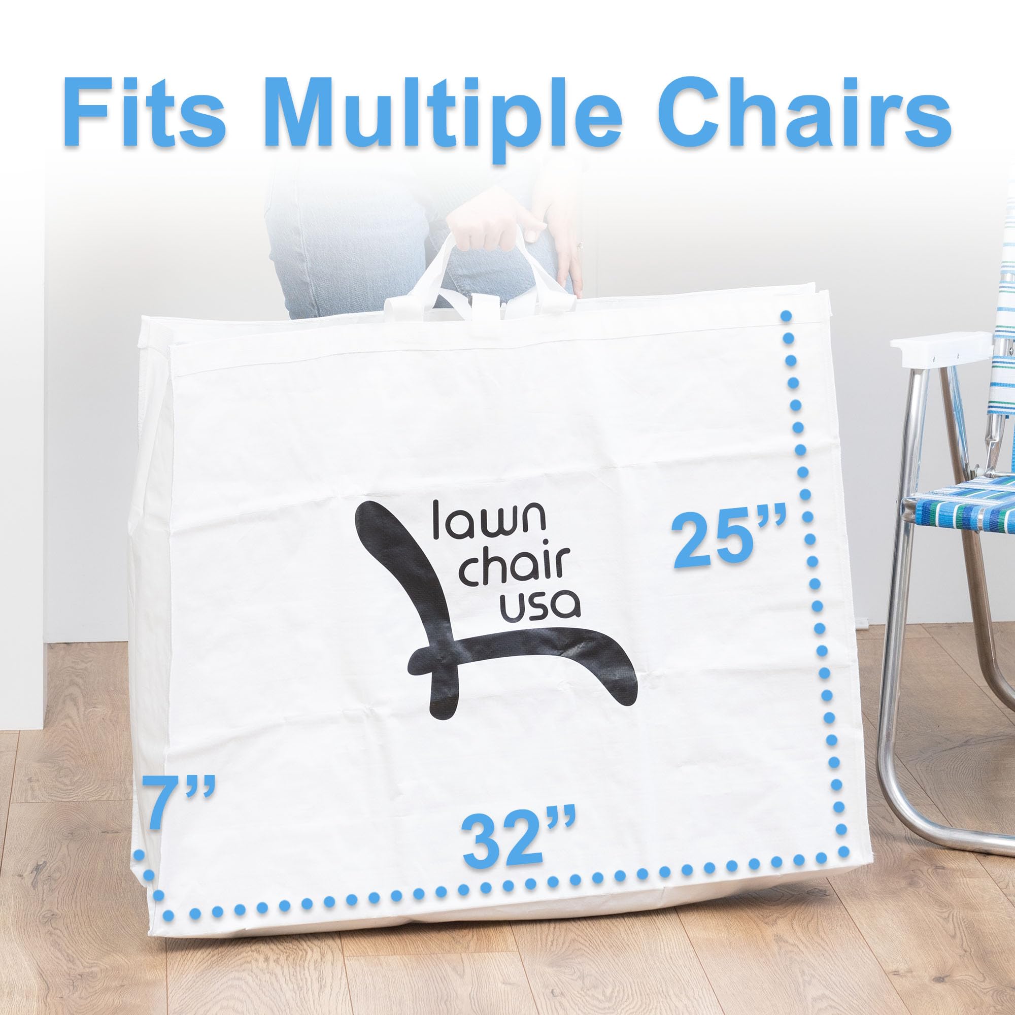 Lawn Chair USA Durable Chair Bag - Easily Carry Your Lawn Chair Anywhere, Anytime - Long-Lasting and Dependable