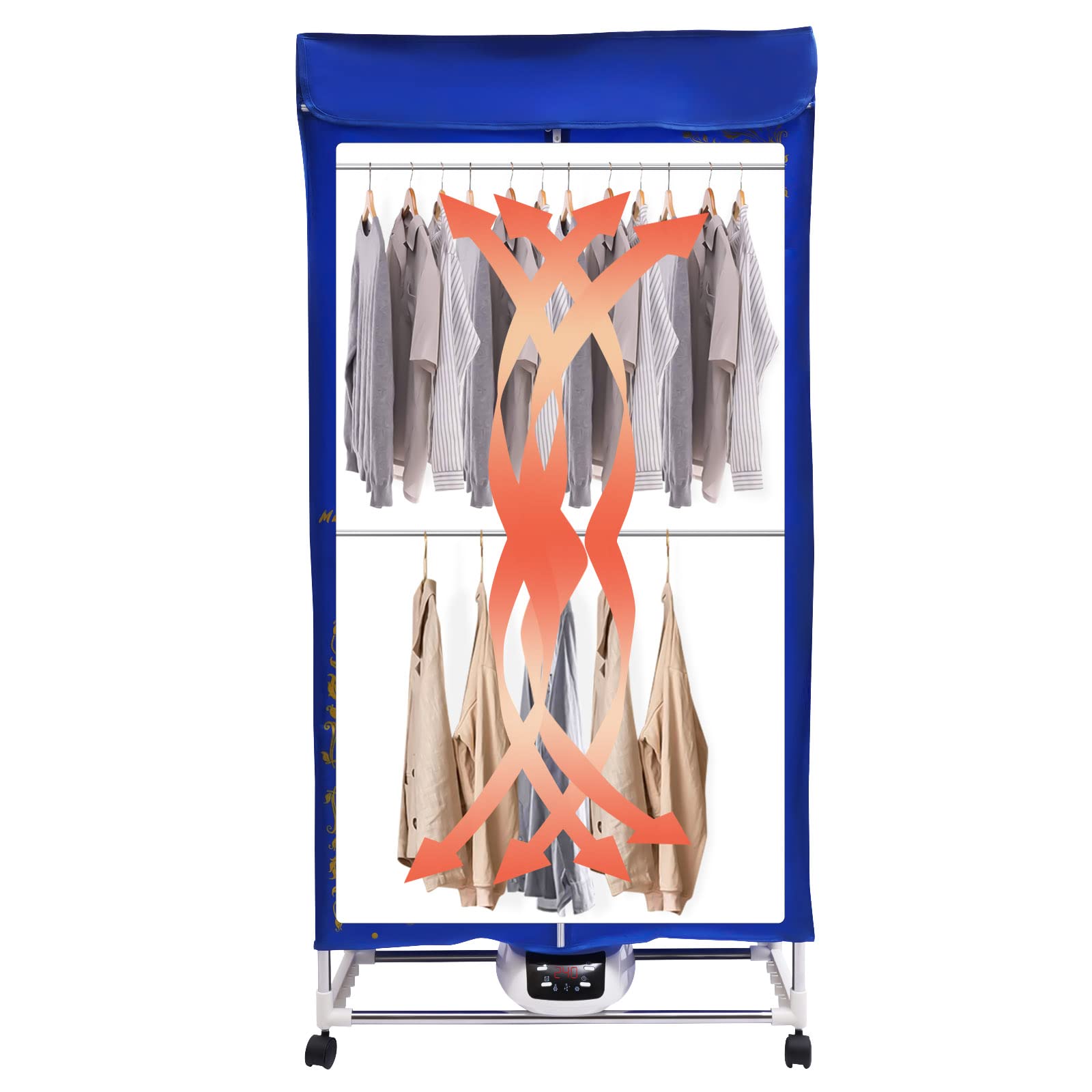 Electric Portable Clothes Dryer Travel Mini Dryer Machine with Temperature Controller 60-70β, Electric Clothes Drying for Apartments, Families, Dormitories