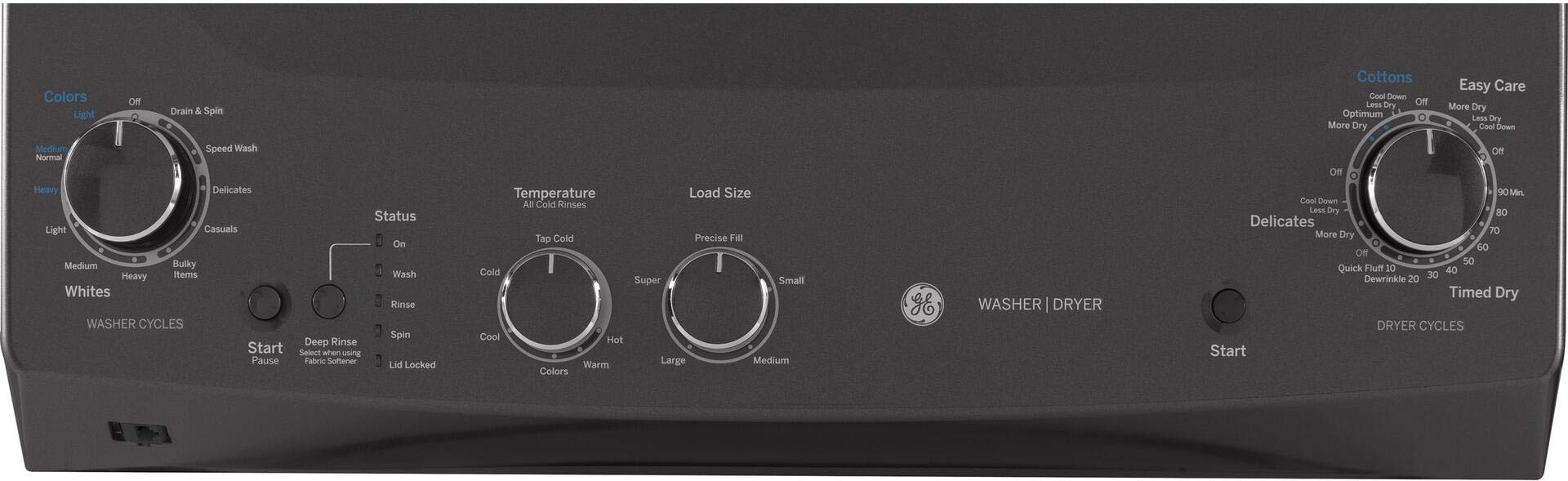 GE GUD27GSPMDG Spacemaker Series 27 Inch Gas Laundry Center with 3.8 cu. ft. Washer Capacity in Diamond Gray