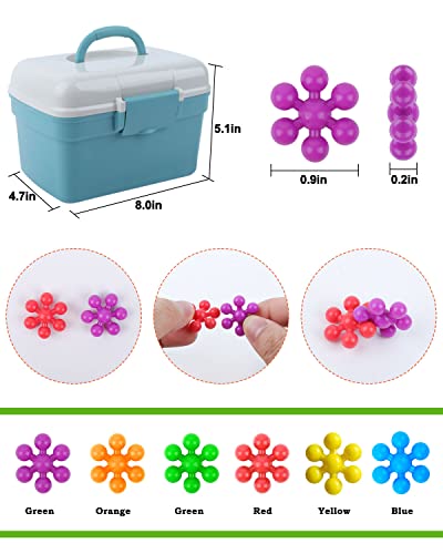FASTSPOK Building Blocks, 500 Pieces Kids STEM Building Toys Discs Sets Interlocking Solid Plastic for Preschool Kids Boys and Girls Aged 3+, Creativity Kids Educational Toys
