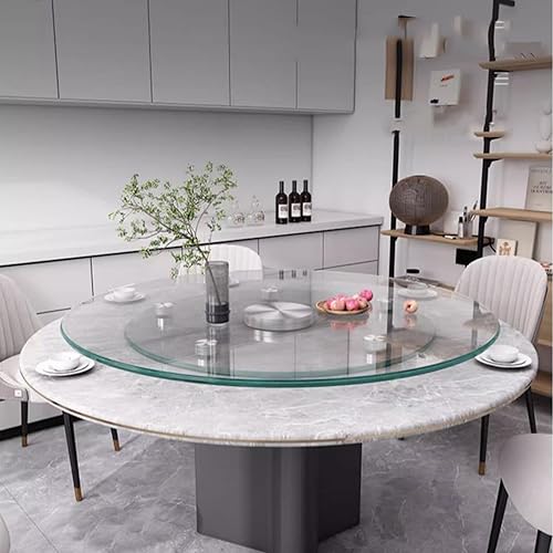 DOUKI 30 Inch Lazy Susan Turntable, Glass Rotating Tray, Dining Table Centerpiece Rotating Serving Plate, Round Tabletop Rotating Serving Tray Clear (Color : Clear, Size : 85cm(33 inch))