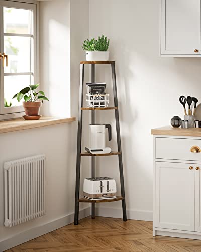 Pipishell 4 Tier Corner Shelf & 4 Tier Standing Bookshelf