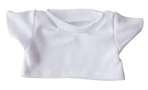 White T-Shirt Clothing Fits 8"-10" Most Webkinz, Shining Star and 8"-10" Make Your Own Stuffed Animals and Build-a-Bear