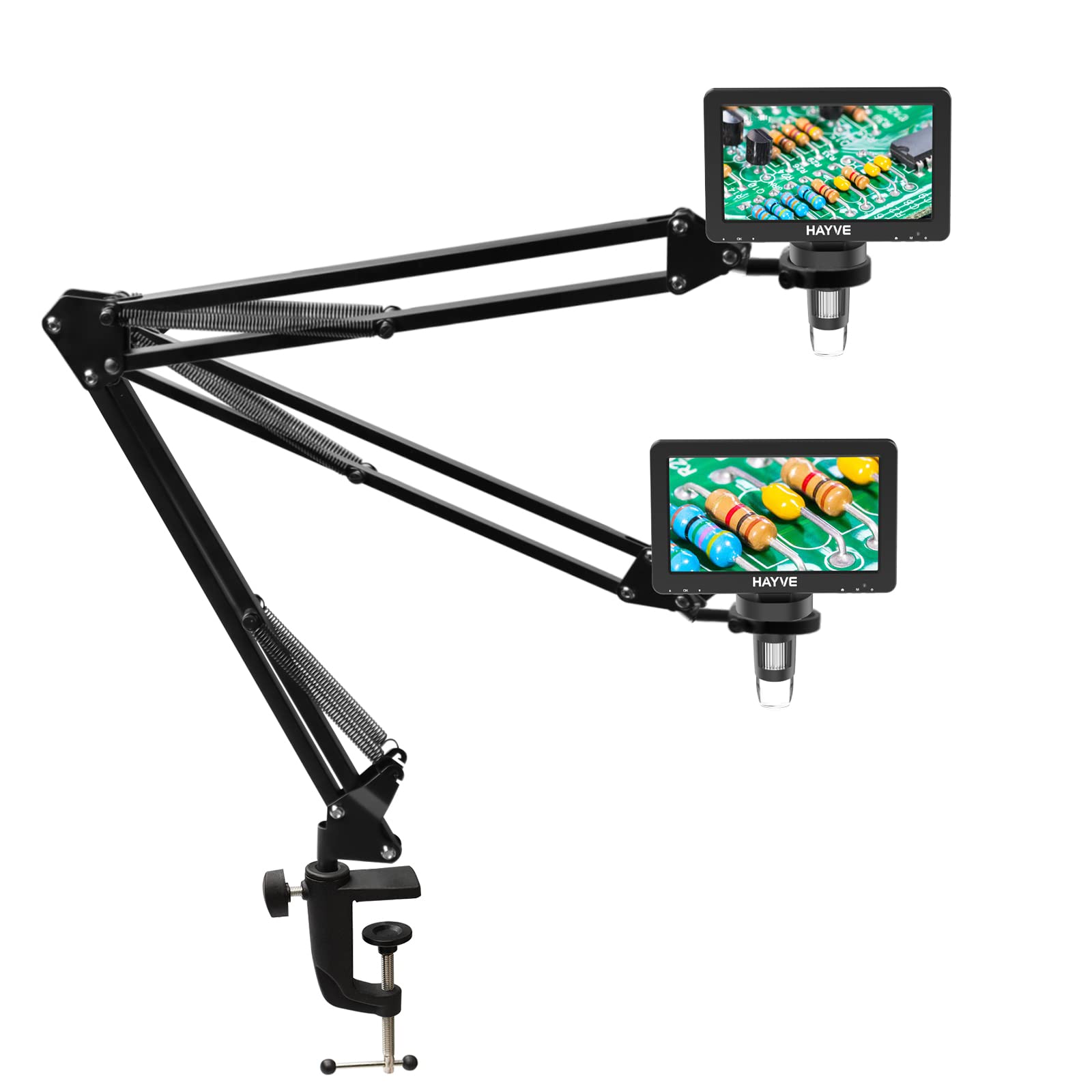 Hayve Microscope Arm Stand,Adjustable Metal Bracket with Clamp and Grommet Base,Coin Microscope Mount ,Compatible with Model DM4 DM9 MS1 MS3& Most 4.3'',7'' Digital Microscopes (1.37inch(for DM9-H))