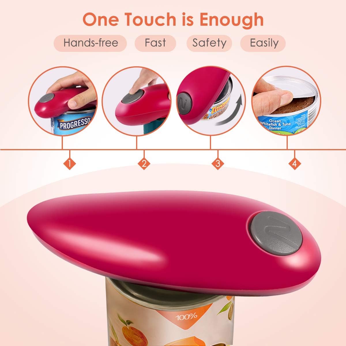 Fathers Day Gifts Electric Can Opener, One Touch Switch Automatic Can Opener Smooth Edge,Electric Can Openers For Seniors With Arthritis,Can Opener Battery For Almost Size Cans