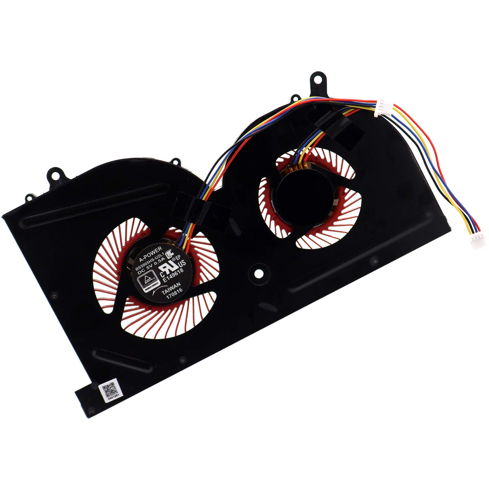 Deal4GO GPU Cooling Fan Replacement for MSi GS63 GS63VR GS73VR GS62 MS-16K2 MS-16K3 MS-16K4 MS-16K5 MS-17B1 MS-17B2 BS5005HS-U2L1