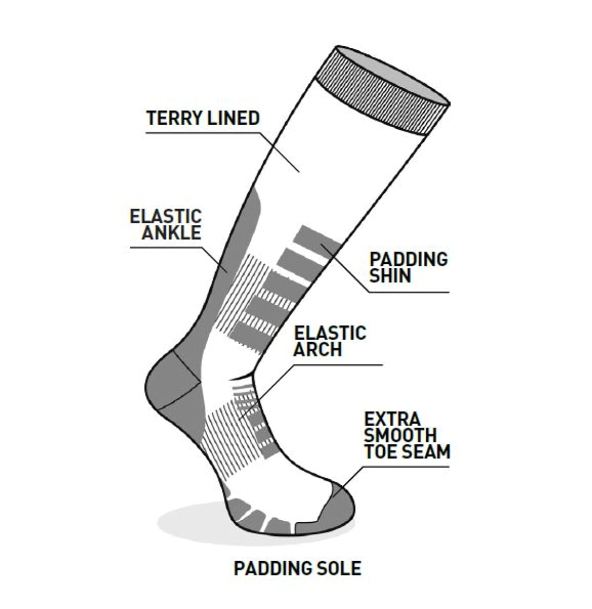 Eurosock Women's Standard Snowride Snow Board Socks, Deep Black, MD Shoe 8-10