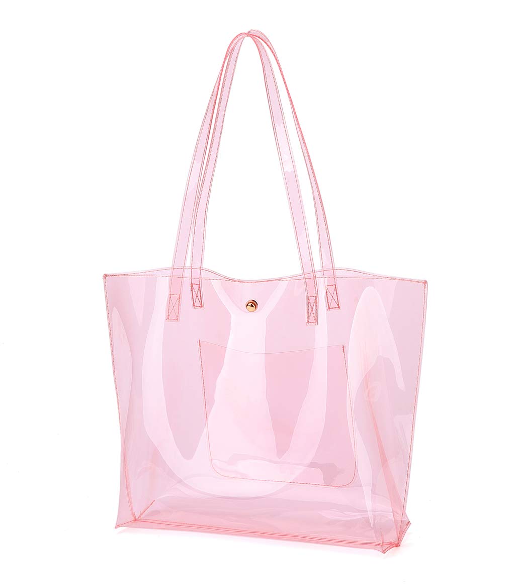 Dreubea Women's Clear PVC Tote Bag Shoulder Handbag from, Big Capacity Purse