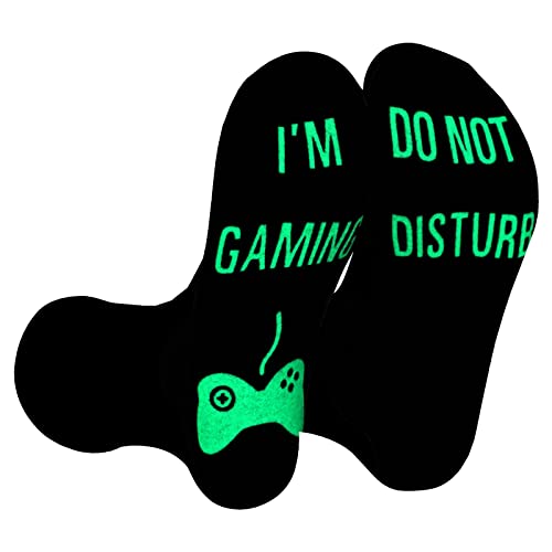 Funny Luminous Letter Printe Mmonogrammed Socks Sports Mid Calf Socks Socks for Men Size 9-11