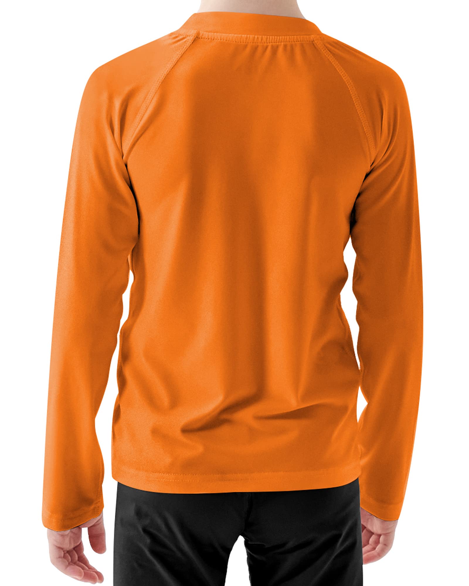 Dizoboee Youth Boys Thermal Compression Shirt Long Sleeve Kids Fleece Baselayers Sports Football Baseball Undershirt Orange S