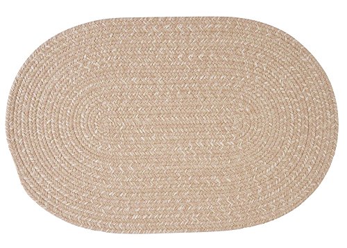 Super Area Rugs, Freeport Braided Collection Wool Mix Rug, Oatmeal & Ivory, Oval 4ft x 6ft
