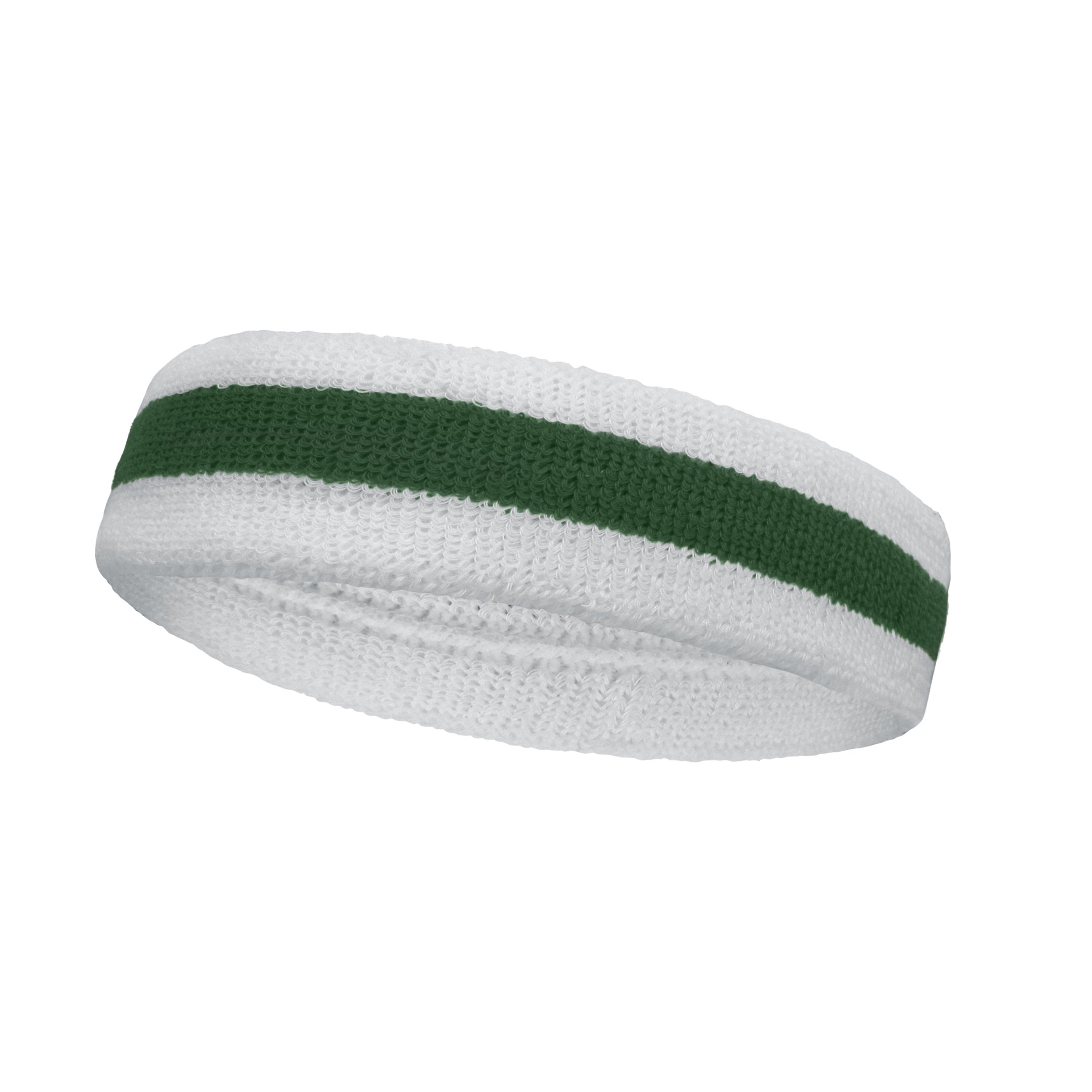 COUVER Dark Green Mens Striped Premium Quality Athletic Terry Head Sweatband(1 Piece)