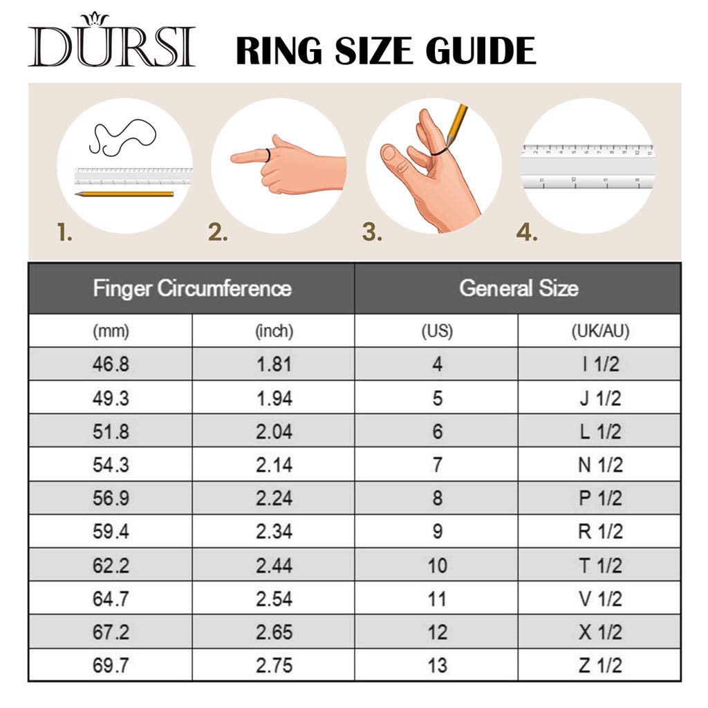 DURSI 2MM Stainless Steel Rings Women's Stackable Eternity Ring Band Engagement Wedding Ring Set 3 PCS (Silver, Size 10)