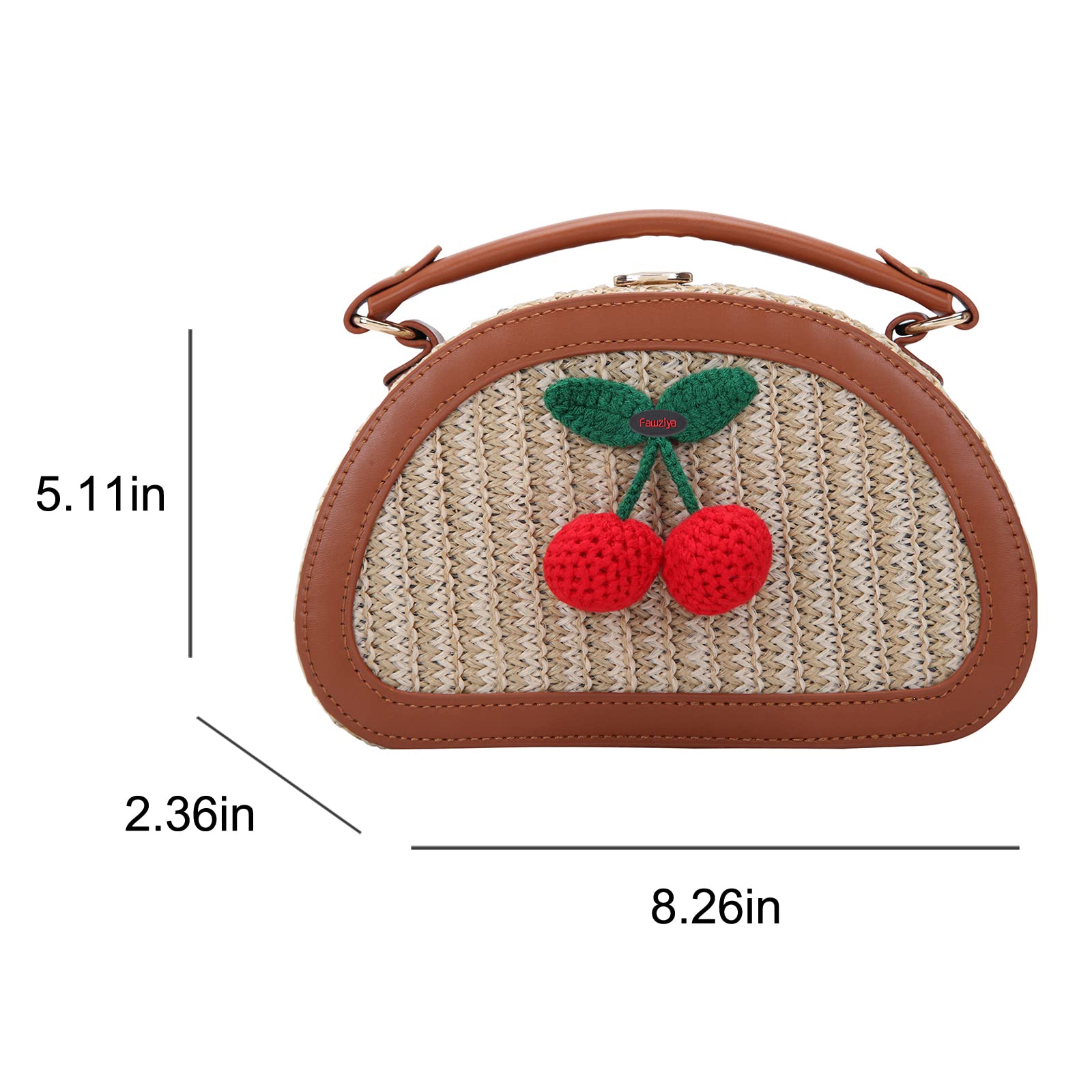 Fawziya Evening Clutch Cherry Straw Weave Novelty Medium Purses For Women Formal-Beige