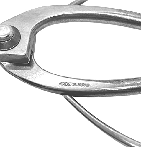 KAKURI Okubo Shears 7.8" (200 mm) Bonsai Scissors Long Blade, Flower Arranging Scissors, Japanese Stainless Steel, Silver, Made in JAPAN