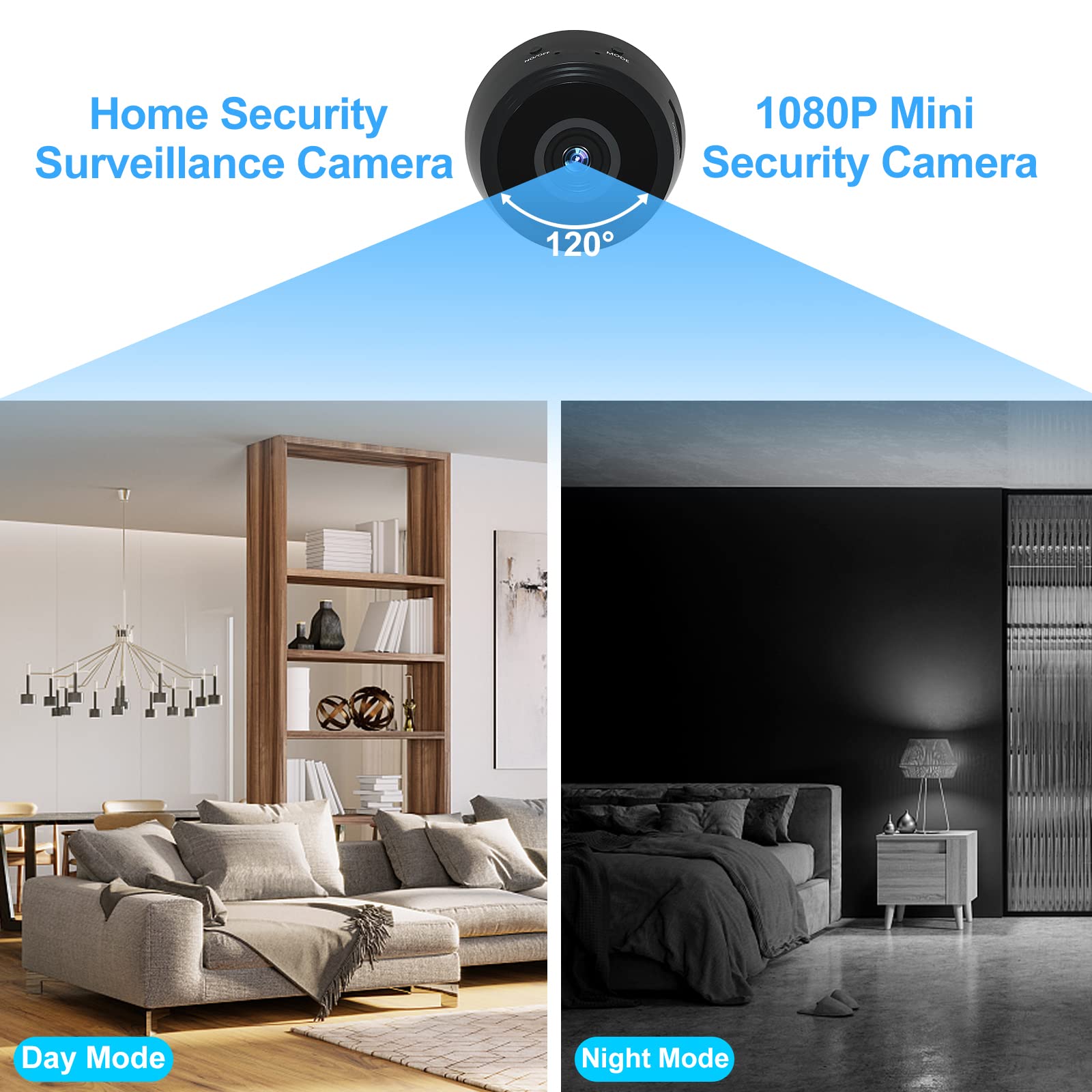 Kestanlora Mini Camera WiFi Hidden Camera Wireless Spy Cam with Night Vision Nanny Cam HD 1080P Home Security and Indoor