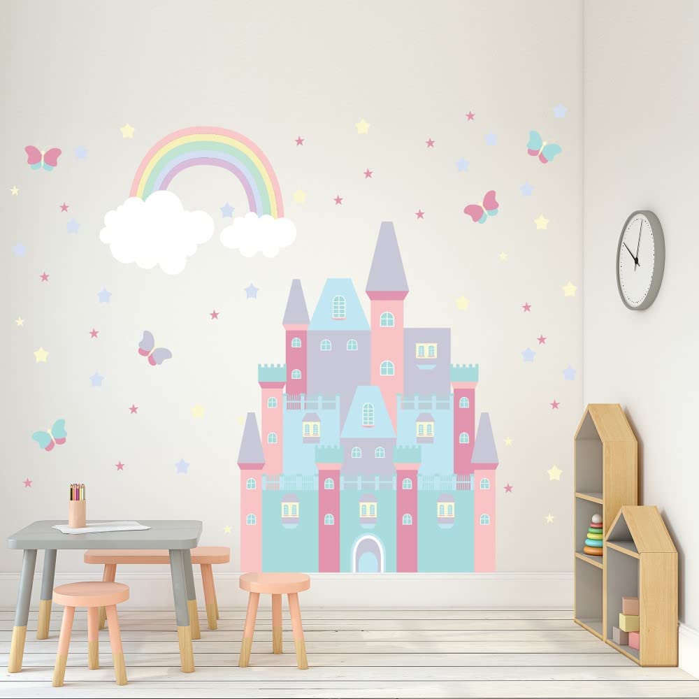 Giant Castle Wall Decal for Girl's Bedroom or Nursery - Kids and Stickers