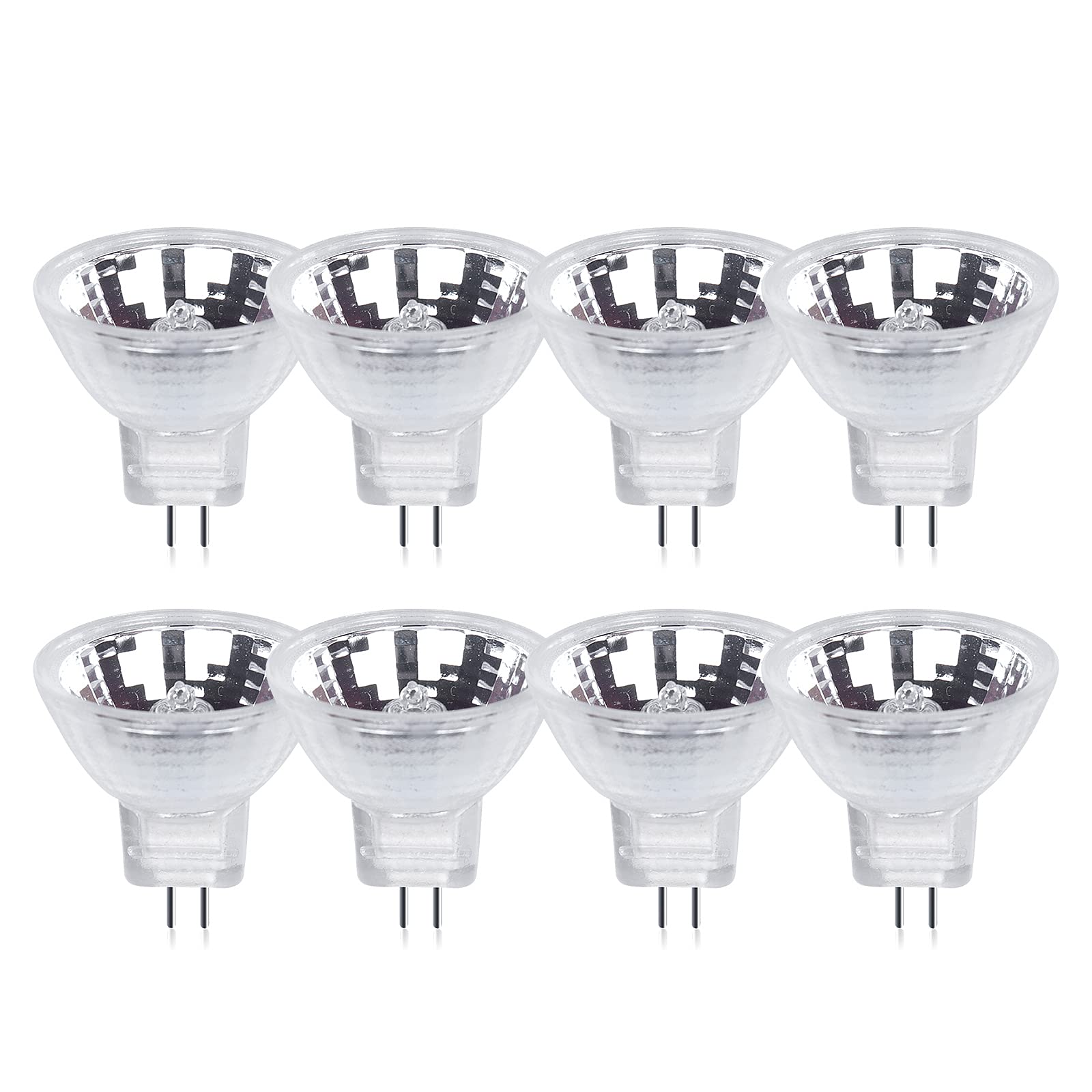 DoRight MR11 Halogen Light Bulbs, 5W AC/DC 6V GU4 Bi-Pin Base Dimmable Reflector 2800K Warm White 35mm Diameter Spotlight Bulbs,5W 6V Fiber Optic Light Bulb,Pack of 8