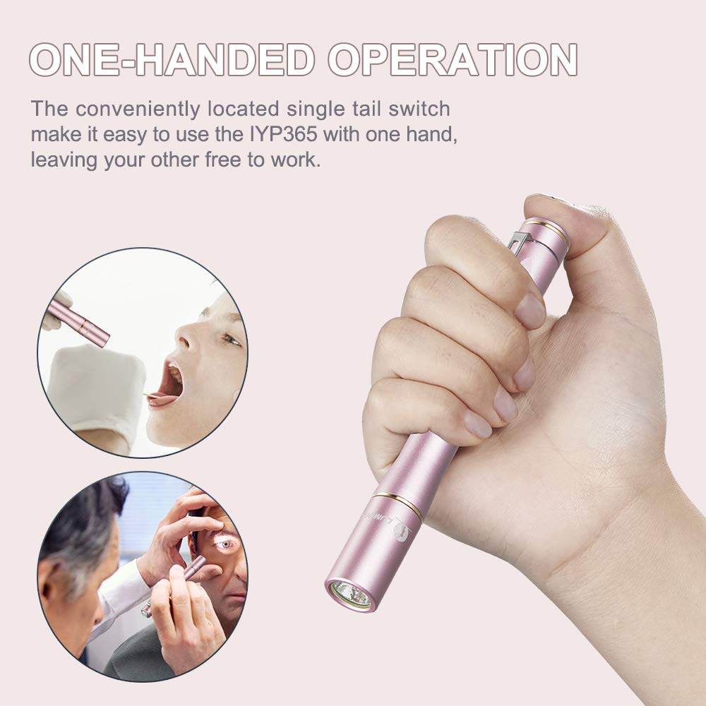 LUMINTOP IYP365 LED Penlight, Super Bright High Color Rendering Nichia LED Aluminum Alloy Pen Light for Diagnostic, IPX-8 Waterproof, 3 Modes, Powered by 2AAA Battery