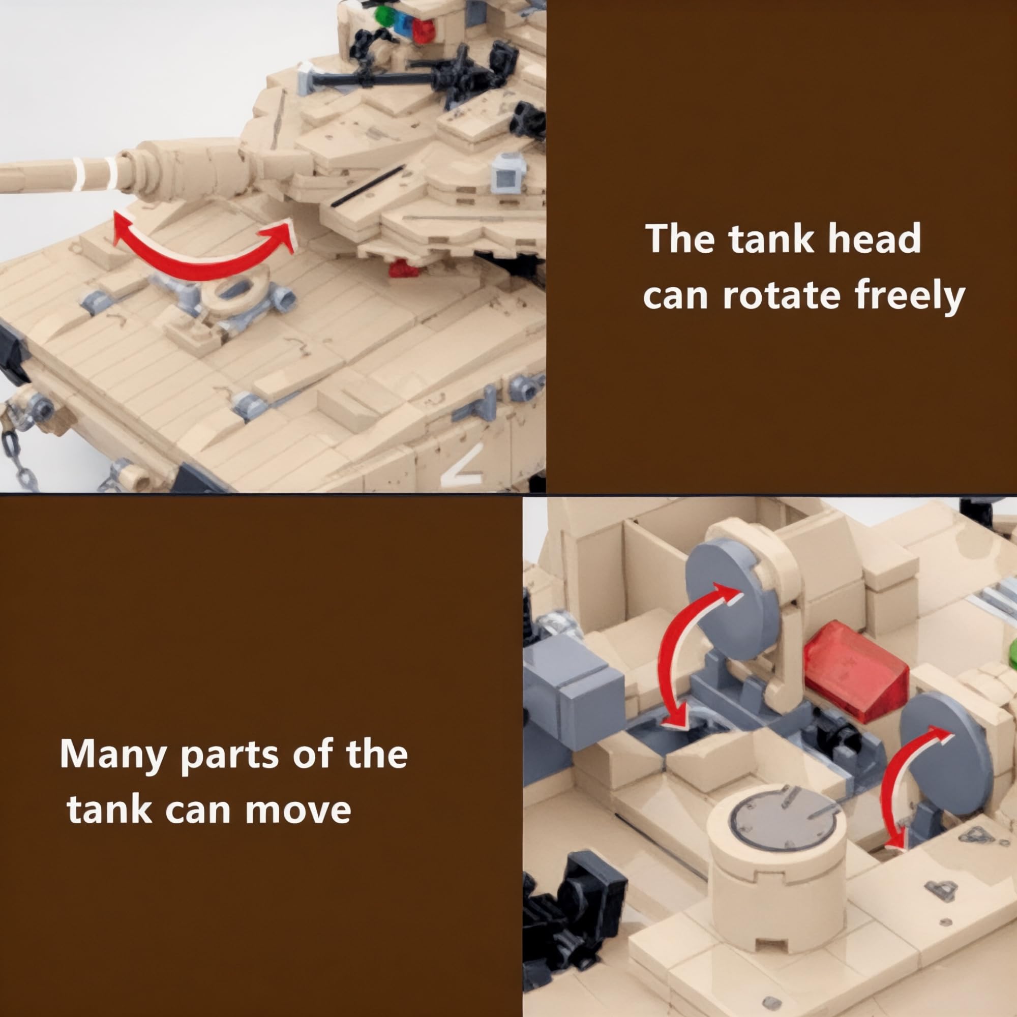 General Jim's Israeli Merkava MK 4M Main Battle Tank Building Block Set β 1,540 Pieces β Detailed Medium Tank Model Compatible with Major Brands