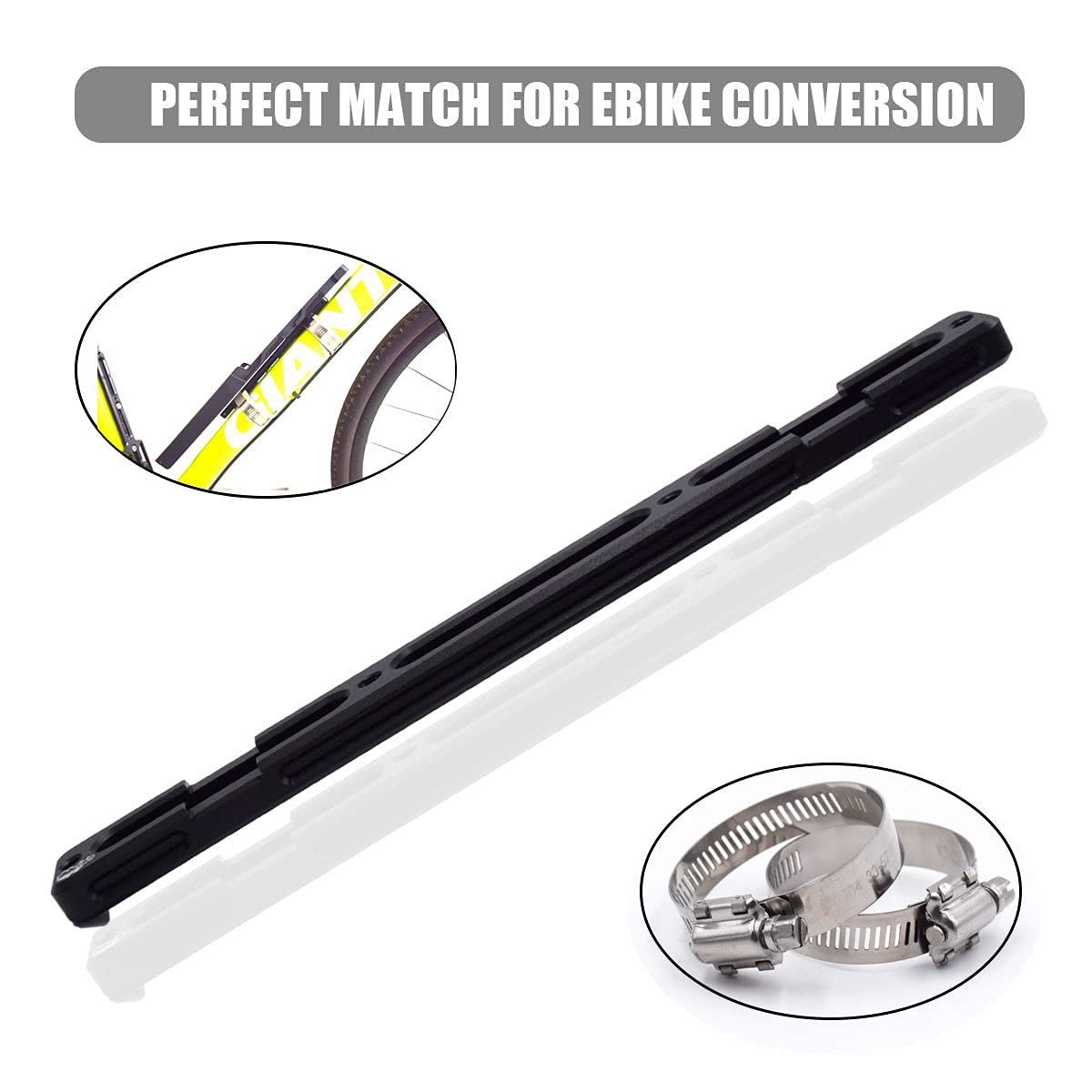 DRIFT MANIAC Ebike Conversion Kit for Battery Adapter Frame Mount, Aluminum Black