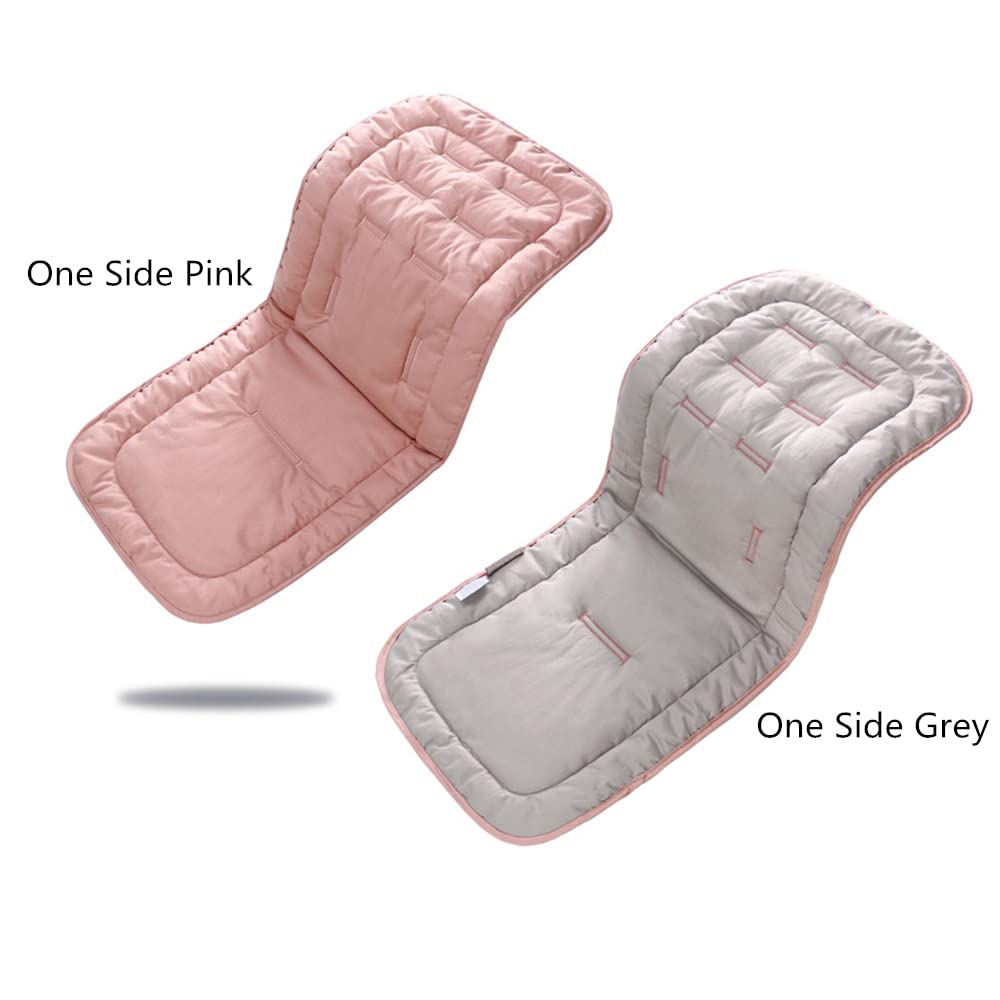 Soft Cotton Toddlers Carseat Insert Cushion Pad Adjustable Reversible Car Seat Liner Breathable Stroller Mattress Seat Pad Compatible with Buggy Bassinet Bouncers Swing Seat Pad Double Sided Use