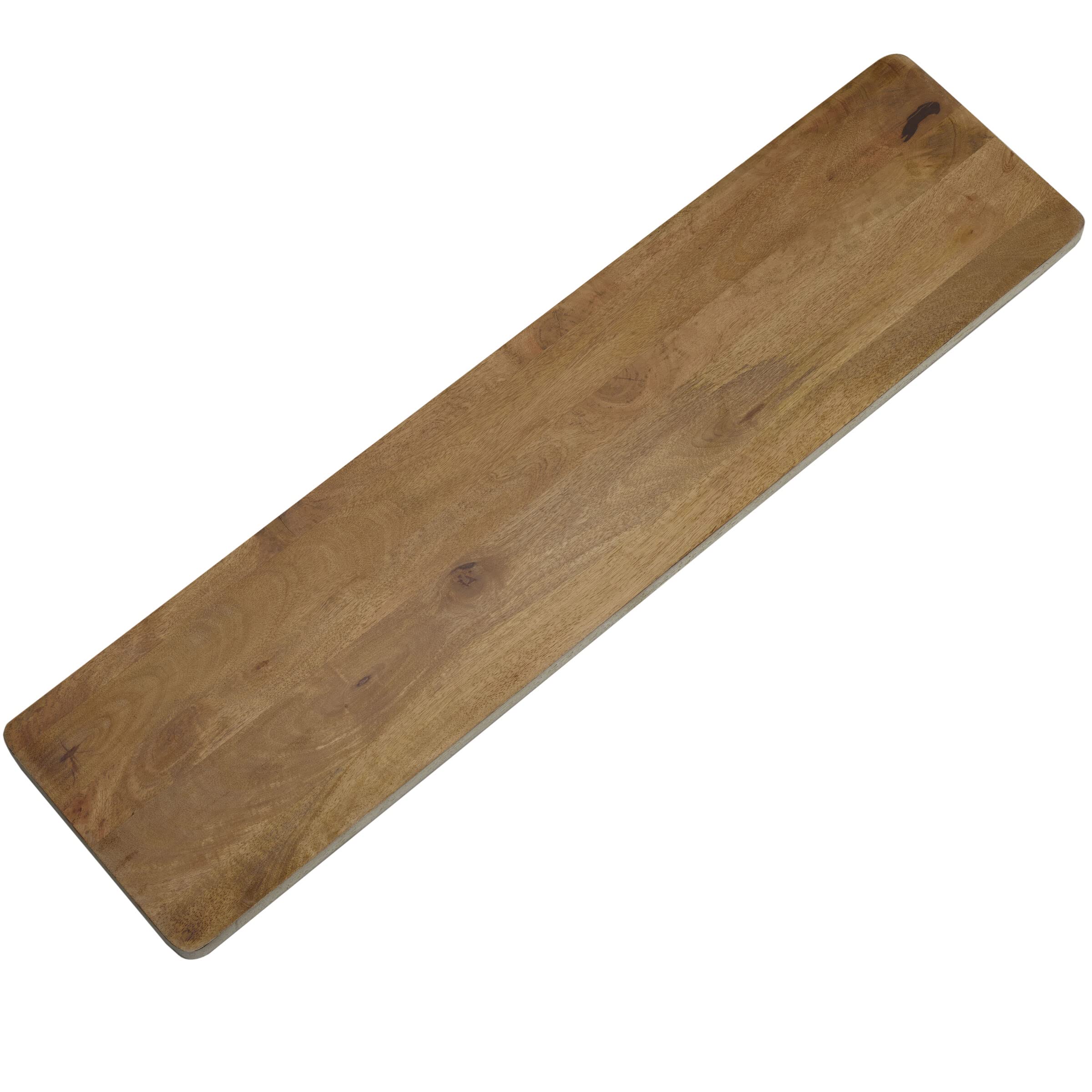 Fitz and Floyd Austin Craft Charcuterie Mango Wood Serving Board, 39-Inch, White