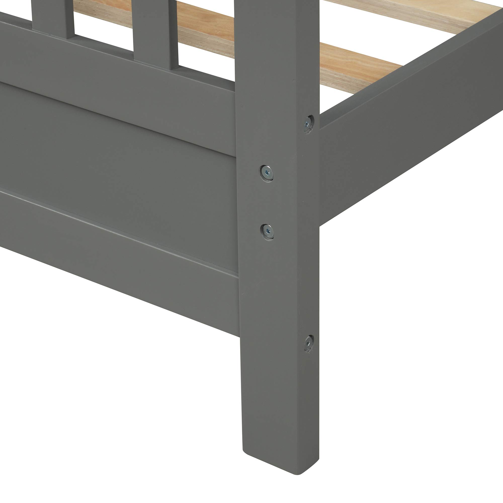 Harper & Bright Designs Full Bed Frame for Boys and Girls Wood Full Size Platform Bed with Headboard and Footboard and Slat Set, No Box Spring Needed