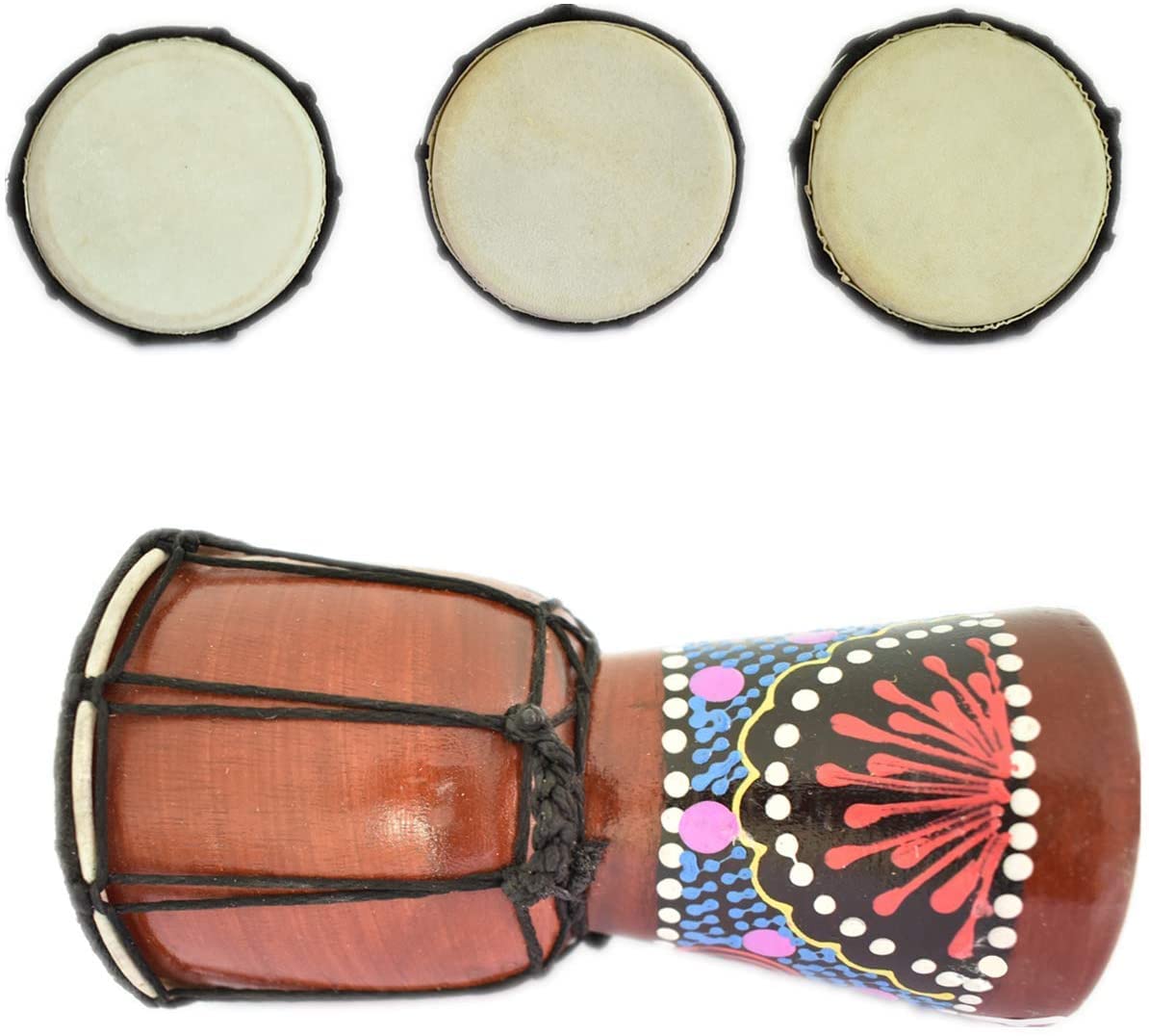 Djembe,12*6 inch African Drum Djembe Mahogany Goatskin Drumhead