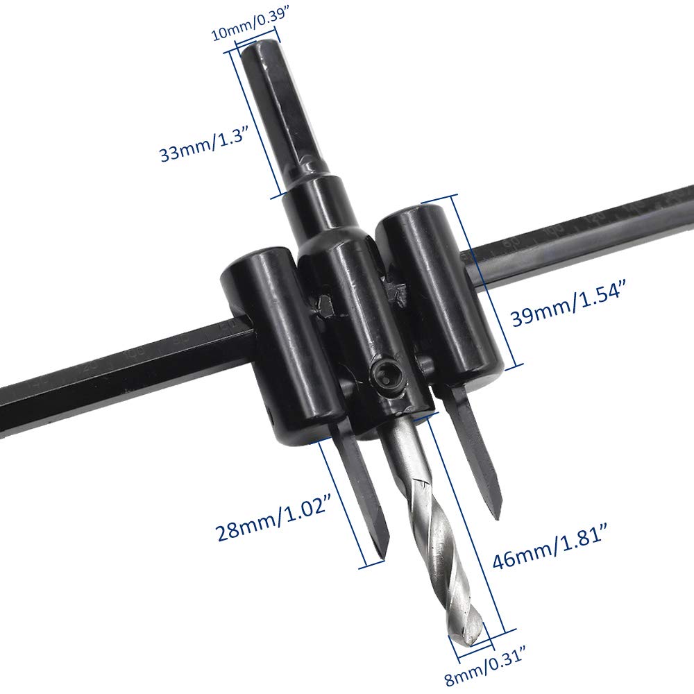 Luomorgo 1 3/16" to 12" Adjustable Hole Saw Circle Cutter Drill Bit Tool Saw Round Cutting for Drywall Wood