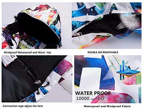 decathee Women's Waterproof Ski Snowboard Jacket Pants Windproof Winter Warm Snow Mountain Rain Coat