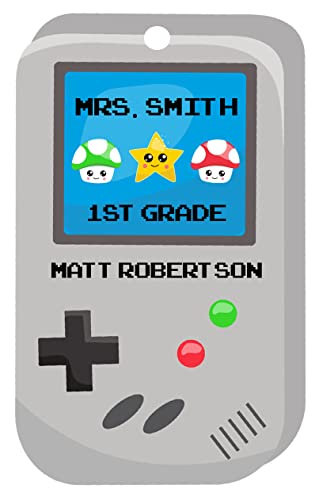 Personalized Gamer Bookbag Backpack Bag Tag for Back to School Tote Backpack Identifier Tag with Custom Name and Options - 4in x2.5in