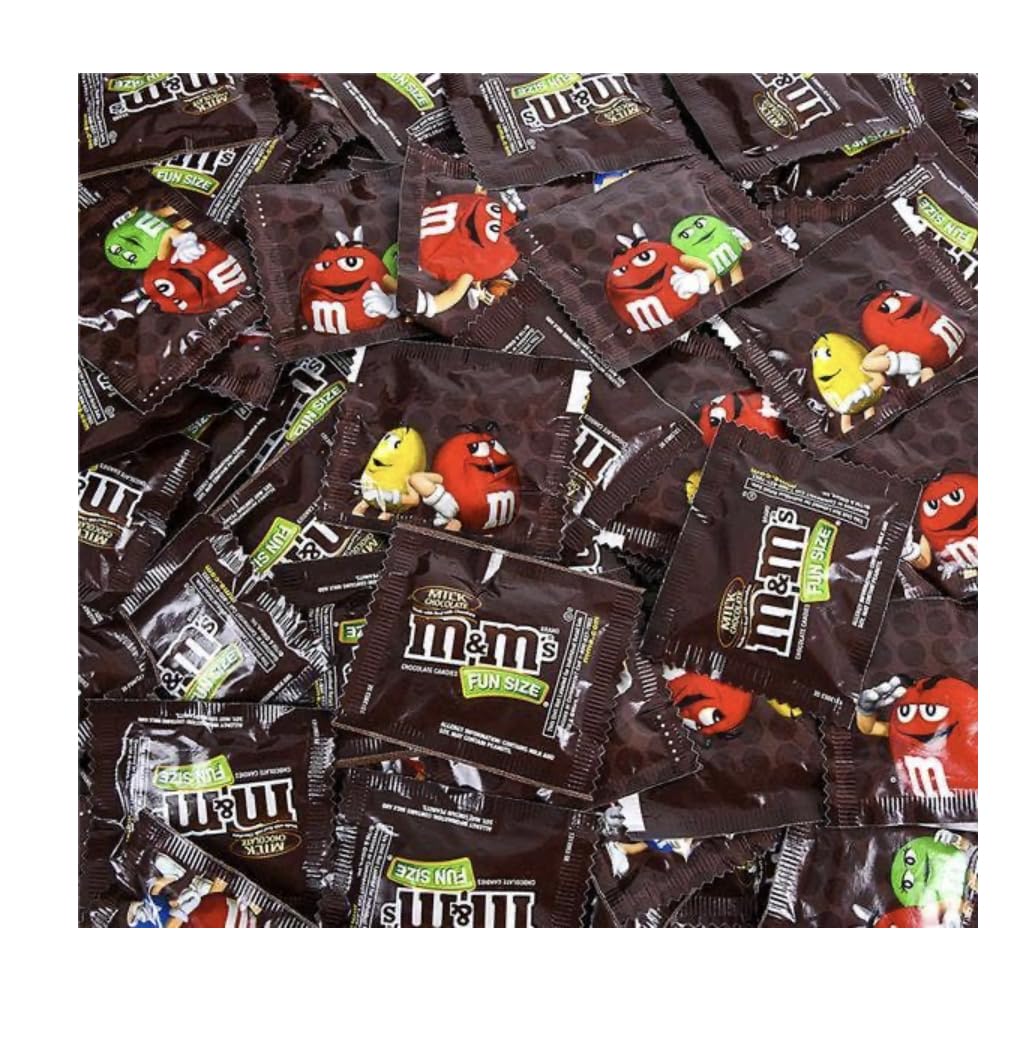 Easter Candy M&M'S Milk Chocolate Bulk Fun Size Classroom Exchange Snack Packs - Approx. 66 Party Bags - 2 Lbs - Bonus Fote Magenet
