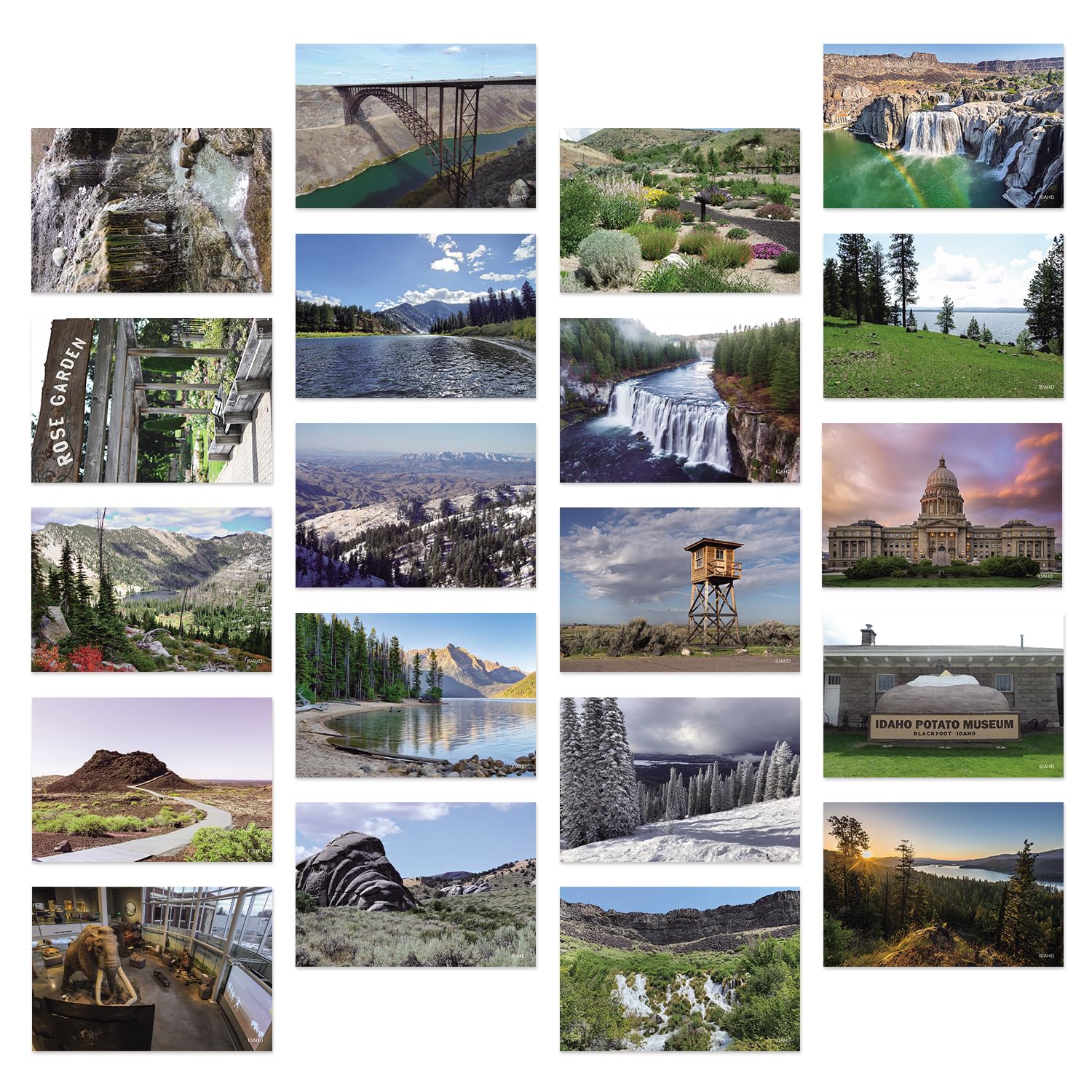 Dear Mapper Vintage United States Idaho Landscape Postcards Pack 20pc/Set Postcards from Around the World Greeting Cards for Business World Travel Postcard for Mailing Decor Gift