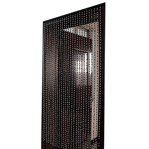 HAPPLiGNLY 27 Strands Beaded Door Curtains for Doorways Wood Bead String Curtain for Room Dividers Handmade Home Decoration Simple Style, Coffee Color + White, 90x180cm (Size : 90x180cm)