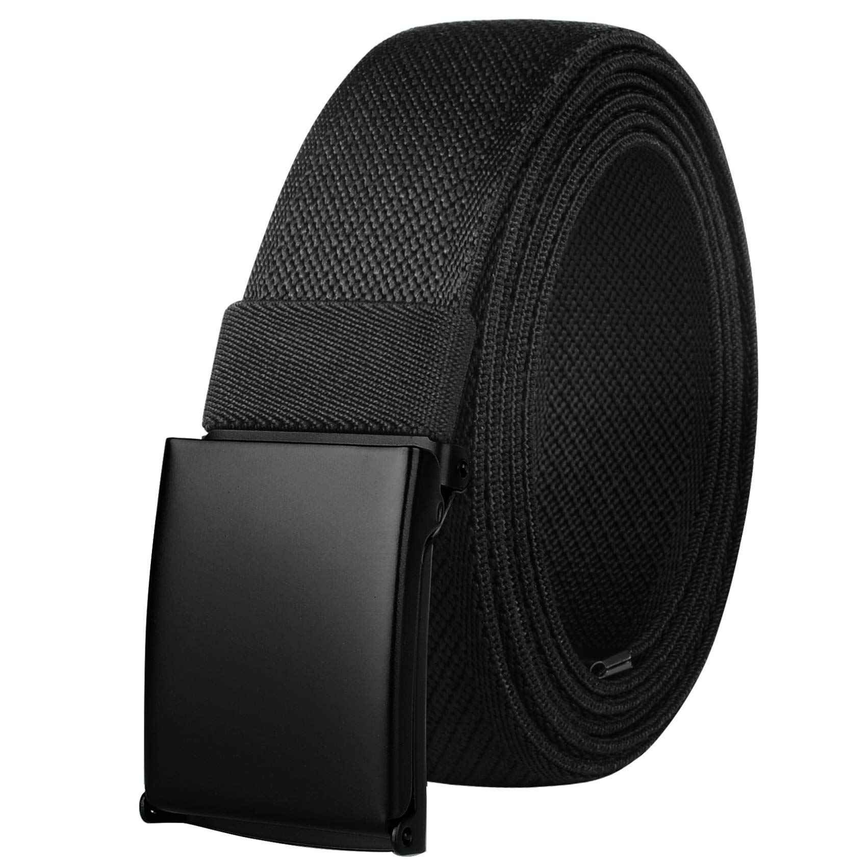 Drizzte Mens Plus Size 63'' Newest Comfortable Stretch Fabric Cloth Belt Black