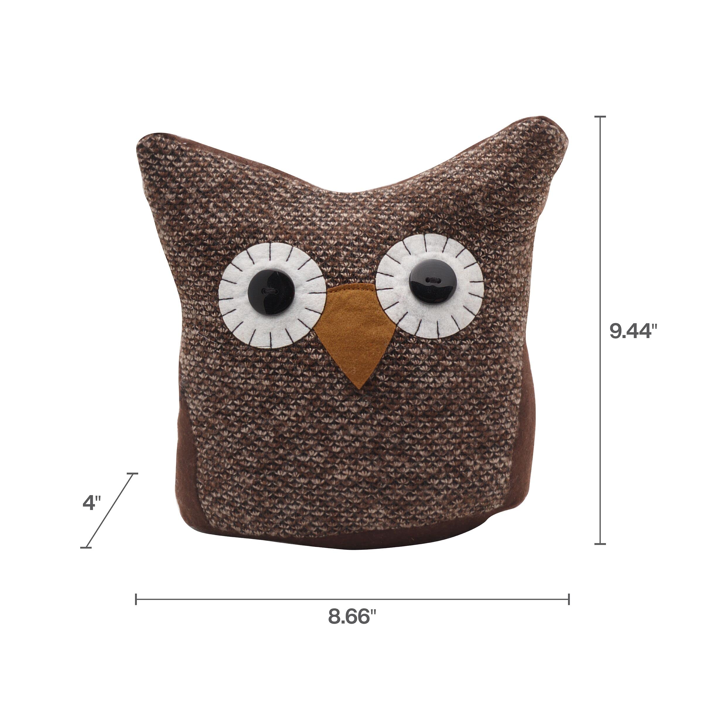 Elements 8.66x4x9.44 Inch Black Owl Fabric Weighted Door Stopper