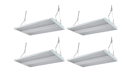 LightInDepot 2FT LED High Bay Shop Light, 110W- 14850Lm-5000K Daylight Linear Hanging Light for Warehouse,Supermaket (dimmable0-10V) (110) (4pc) White