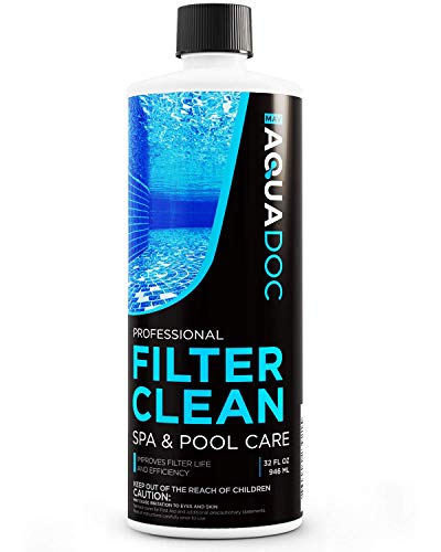 Hot Tub Filter Cleaner Soak, Pool Filter Cleaner & Pool Cartridge Cleaner - Spa Filter Cleaner Soak & Spa Filter Cleaning Solution for HotTub Cartridges. Easy to Use Filter Degreaser | AquaDoc 32oz