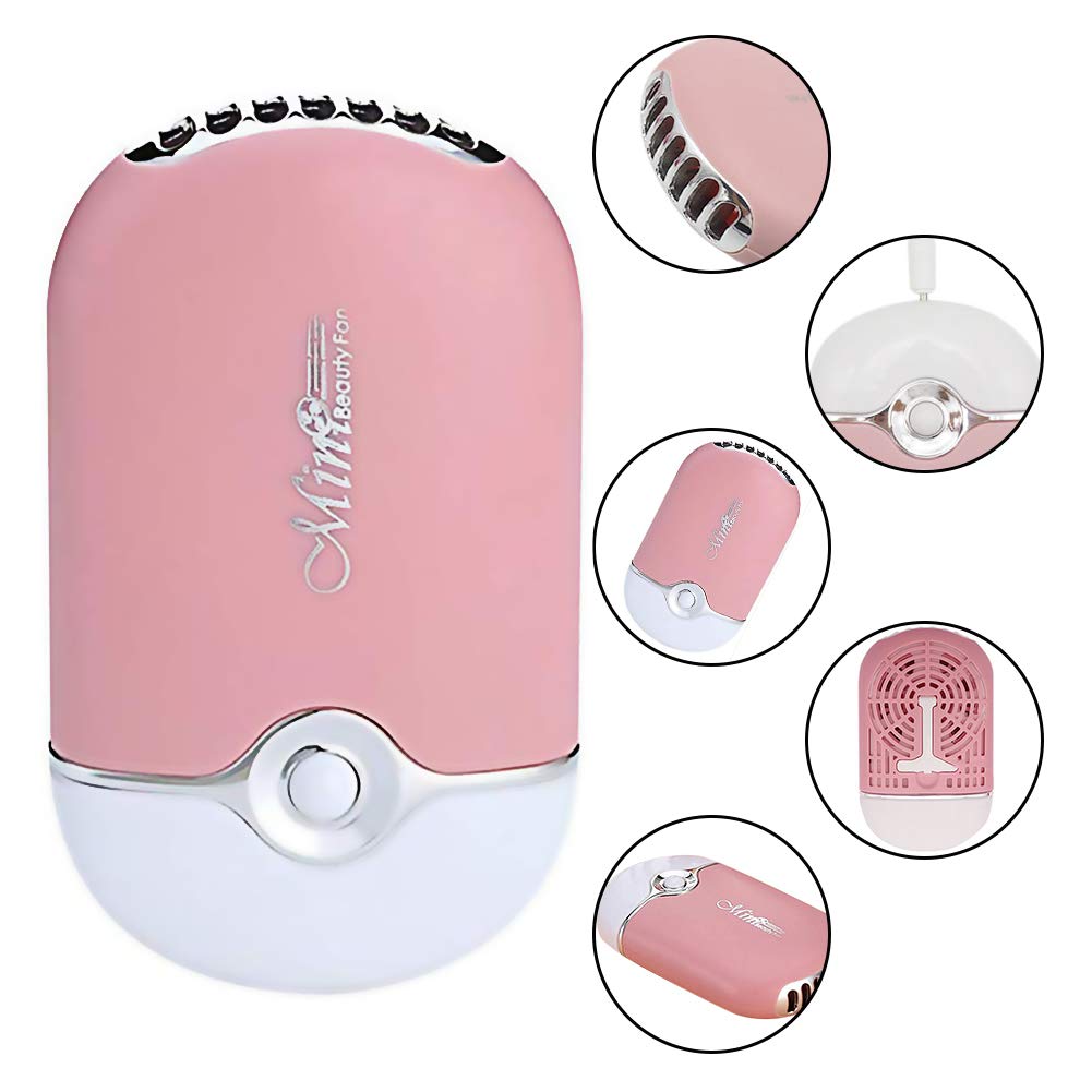 Feugole Eyelash Fan for Extension, Mini USB Lash Dryer Fan for Eyelash Extend Rechargeable Electric Handheld Fan