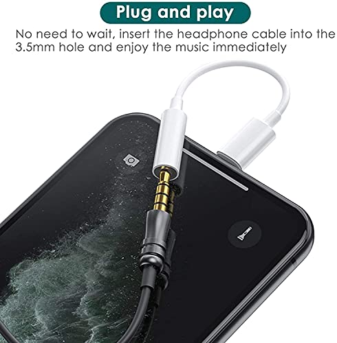 Lightning to 3.5 mm Headphone Jack Adapter, 2 Pack [Apple MFi Certified] iPhone 3.5mm Jack Aux Dongle Cable Converter Compatible with iPhone 14 13 12 11 11 Pro XR XS X 8 7 iPad, Support All iOS