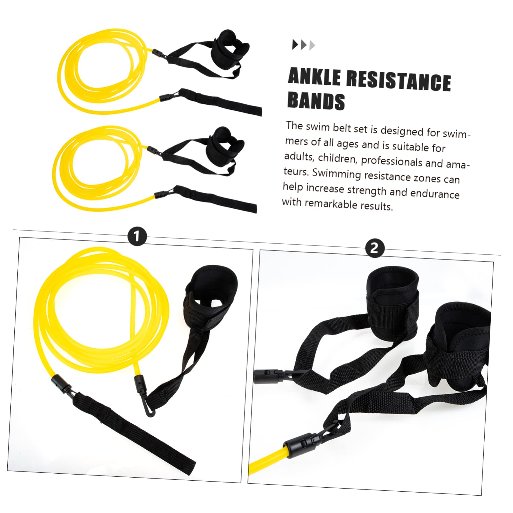 GAFOKI 2 Sets Swimming Training Belt Workout Belt for Men Yoga Accessories Exercise Accessories Swim Tether Stationary Exercises Resistance Rope Exercise Bands Resistance Men Ankle Straps