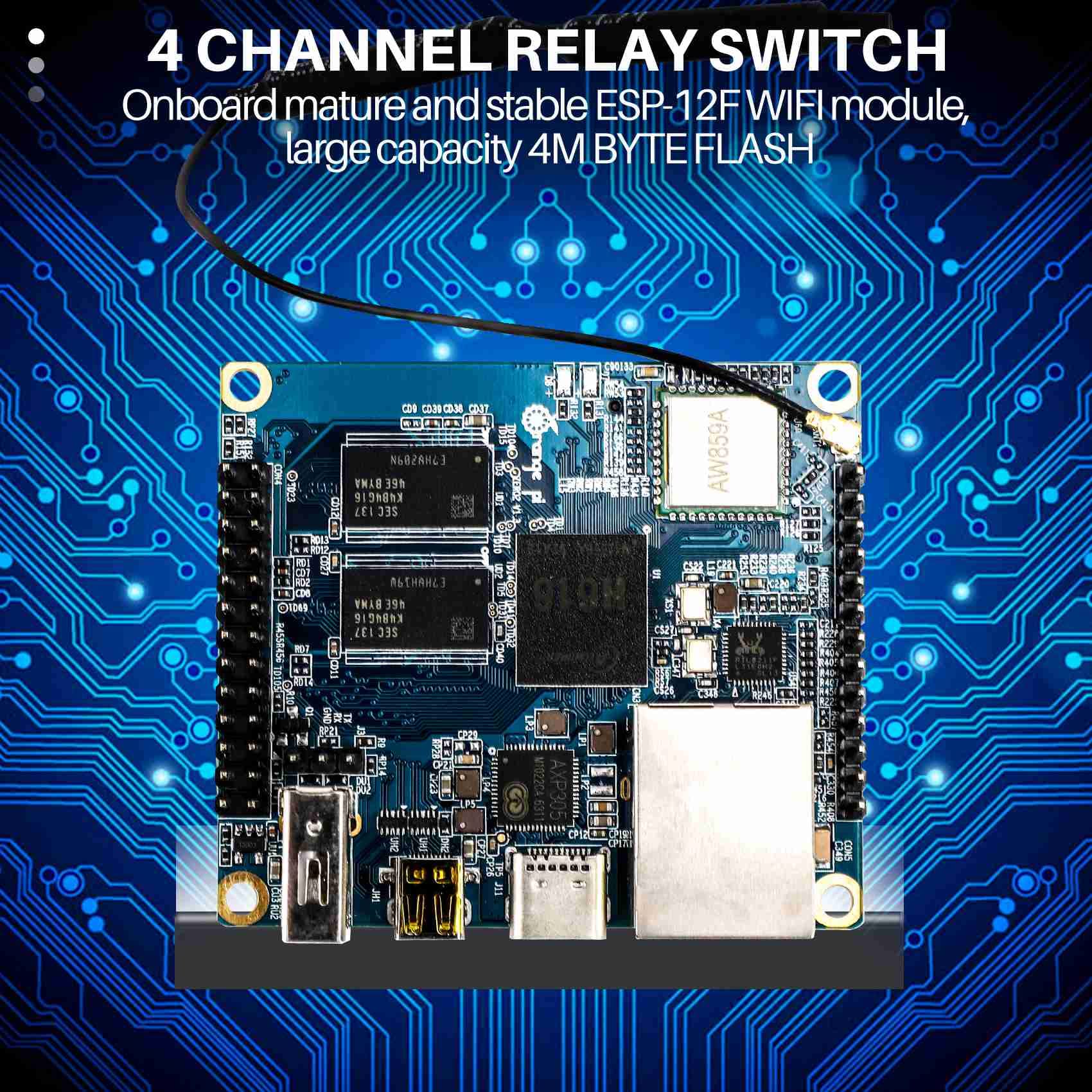 Geroosaty Orange Pi Zero 2,1GB RAM with H616 Chip,Support Gigabit Network, BT, Wif,Run 10,Ubuntu,OS Single Board, blue, 523529