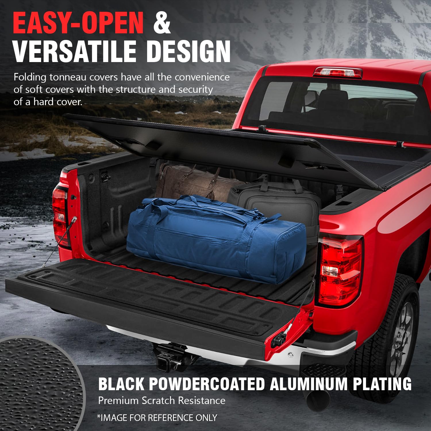 DNA MOTORING New Upgrade Truck Bed Top Hard Solid Tri-Fold Tonneau Cover Compatible with 09-18 Dodge Ram 1500/10-16 Dodge Ram 2500 3500 6.5Ft Beds, TTC-HARD-019